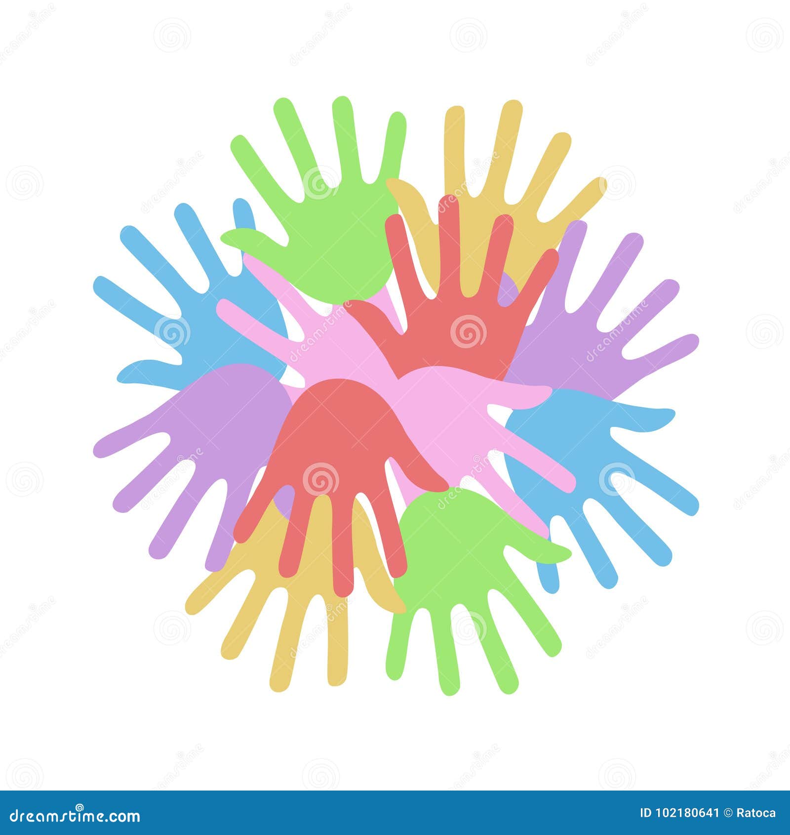 Color hands symbol stock vector. Illustration of sign - 102180641