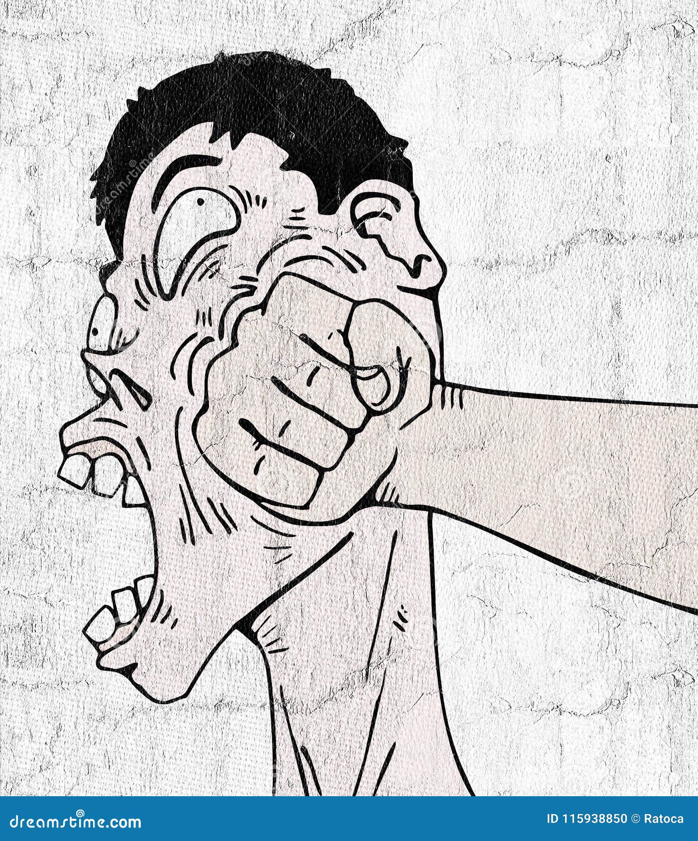 Comic punch stock illustration. Illustration of style - 115938850