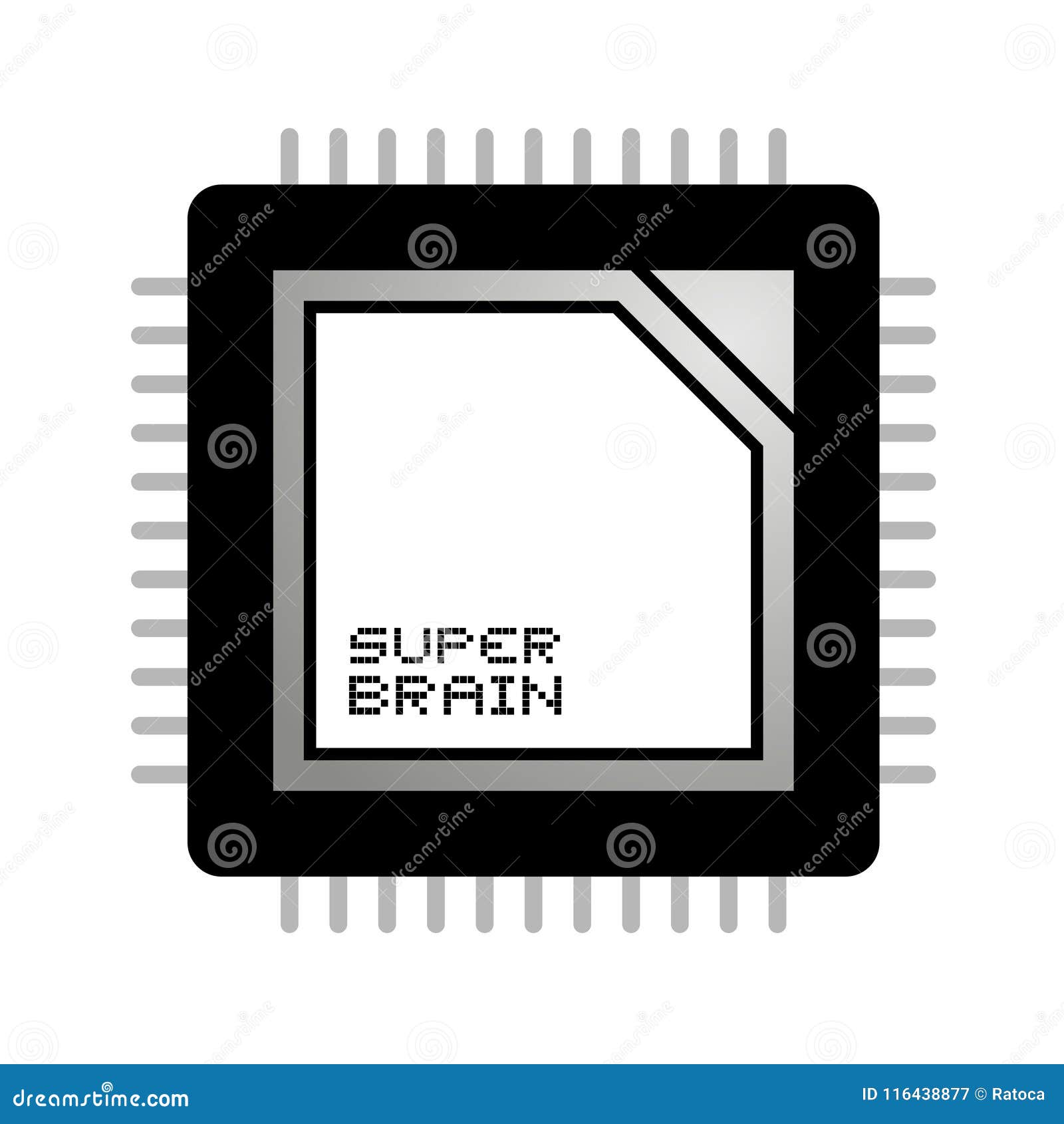 Computer chip illustration stock vector. Illustration of microprocessor ...