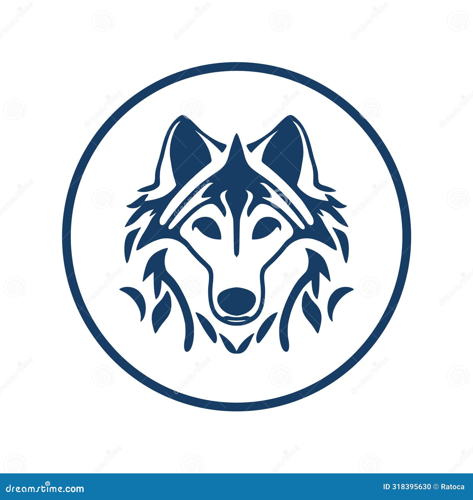 Cool wolf face symbol stock vector. Illustration of icon - 318395630