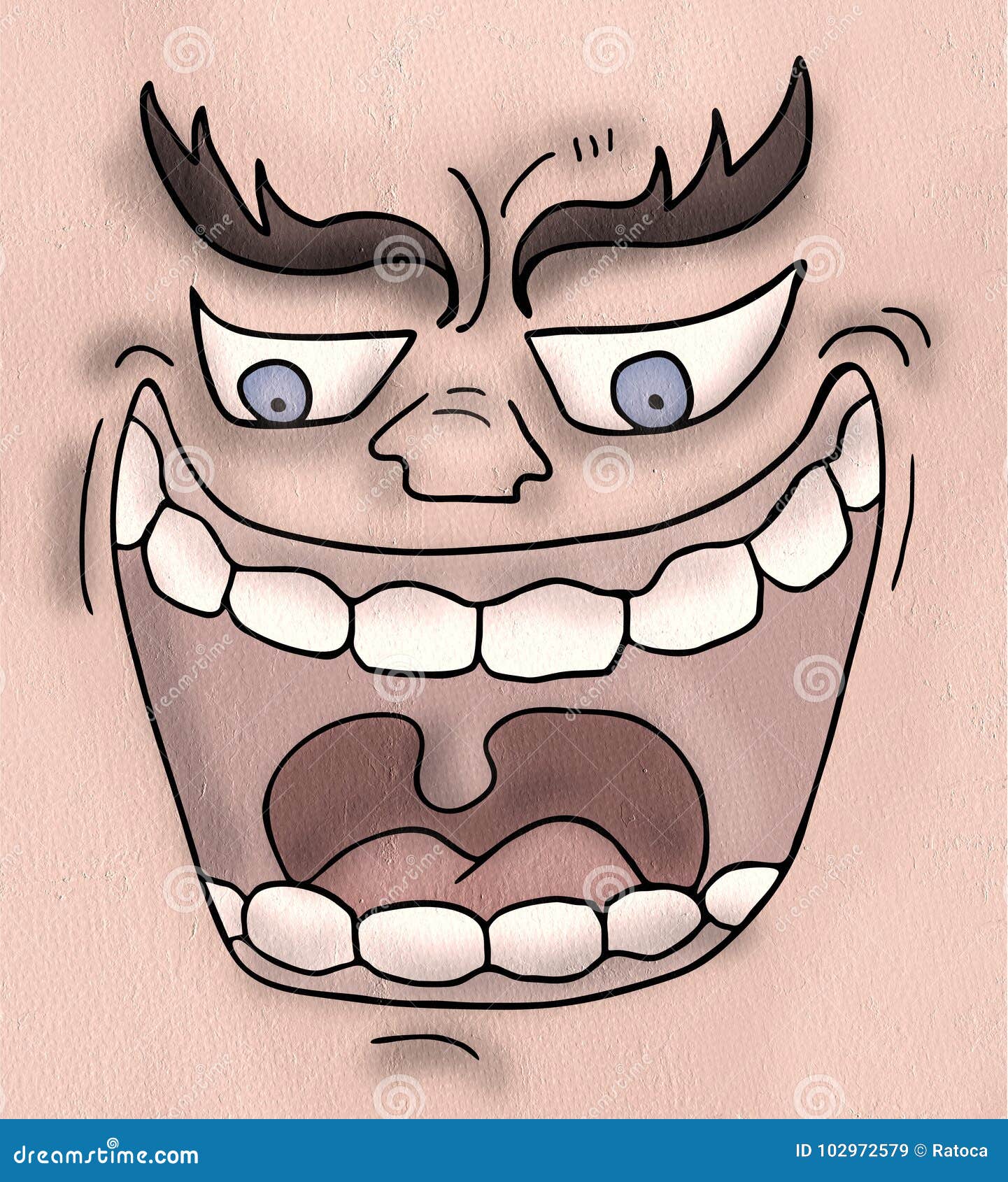 Crazy face stock illustration. Illustration of cartoon - 102972579