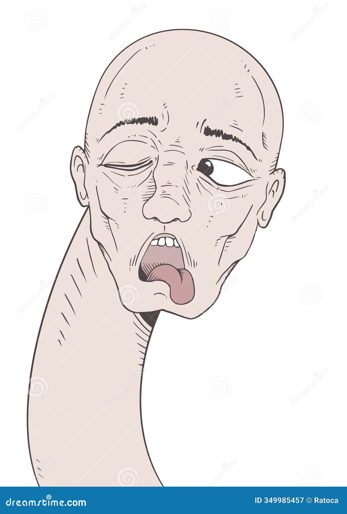 Crazy face draw stock illustration. Illustration of neck - 349985457