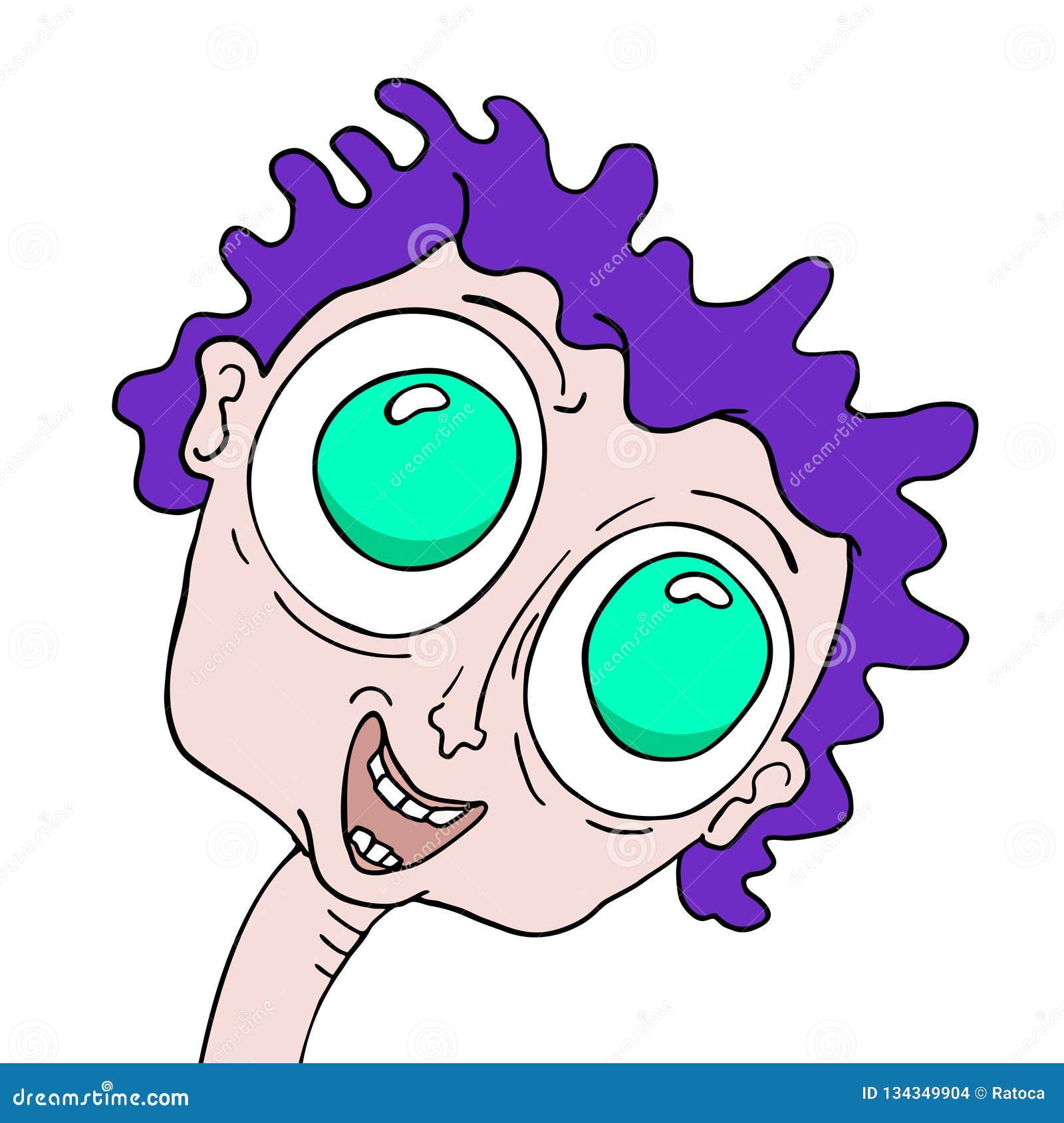 Crazy funny happy face stock vector. Illustration of look - 134349904