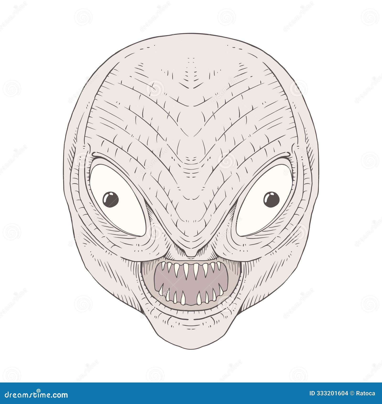 Creepy mutant head draw stock vector. Illustration of mysterious ...