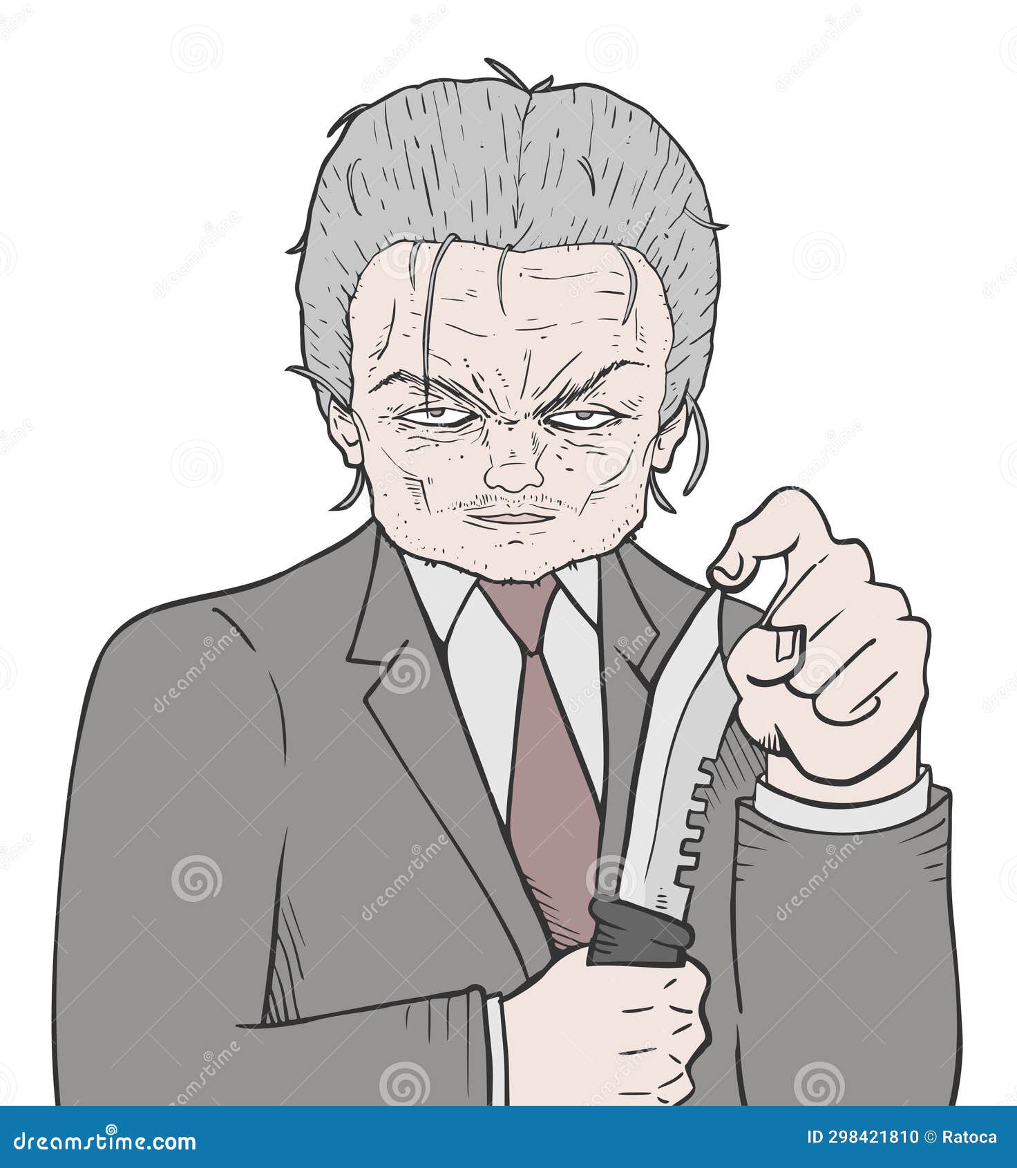 Criminal with knife draw stock vector. Illustration of criminal - 298421810