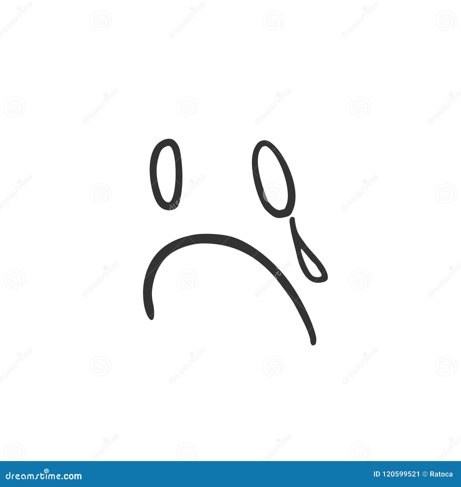 Cry expression draw stock vector. Illustration of head - 120599521