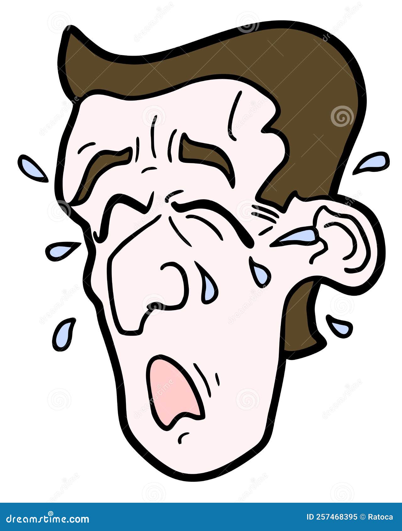 Cry face man stock vector. Illustration of design, pain - 257468395