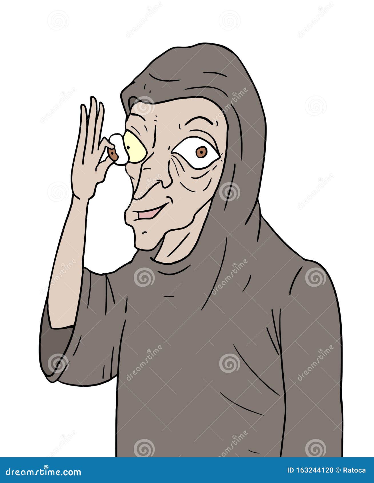 Curious man looking stock illustration. Illustration of curious - 163244120