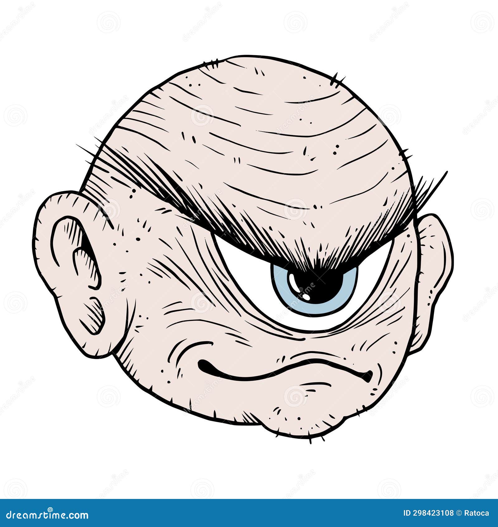 Cyclops man face draw stock vector. Illustration of alien - 298423108
