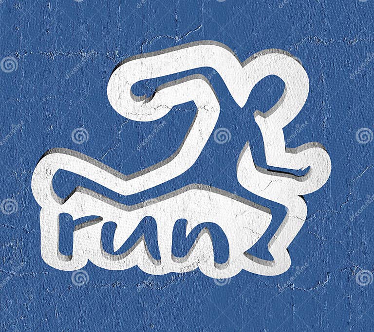 3D rendering run symbol stock illustration. Illustration of runner ...