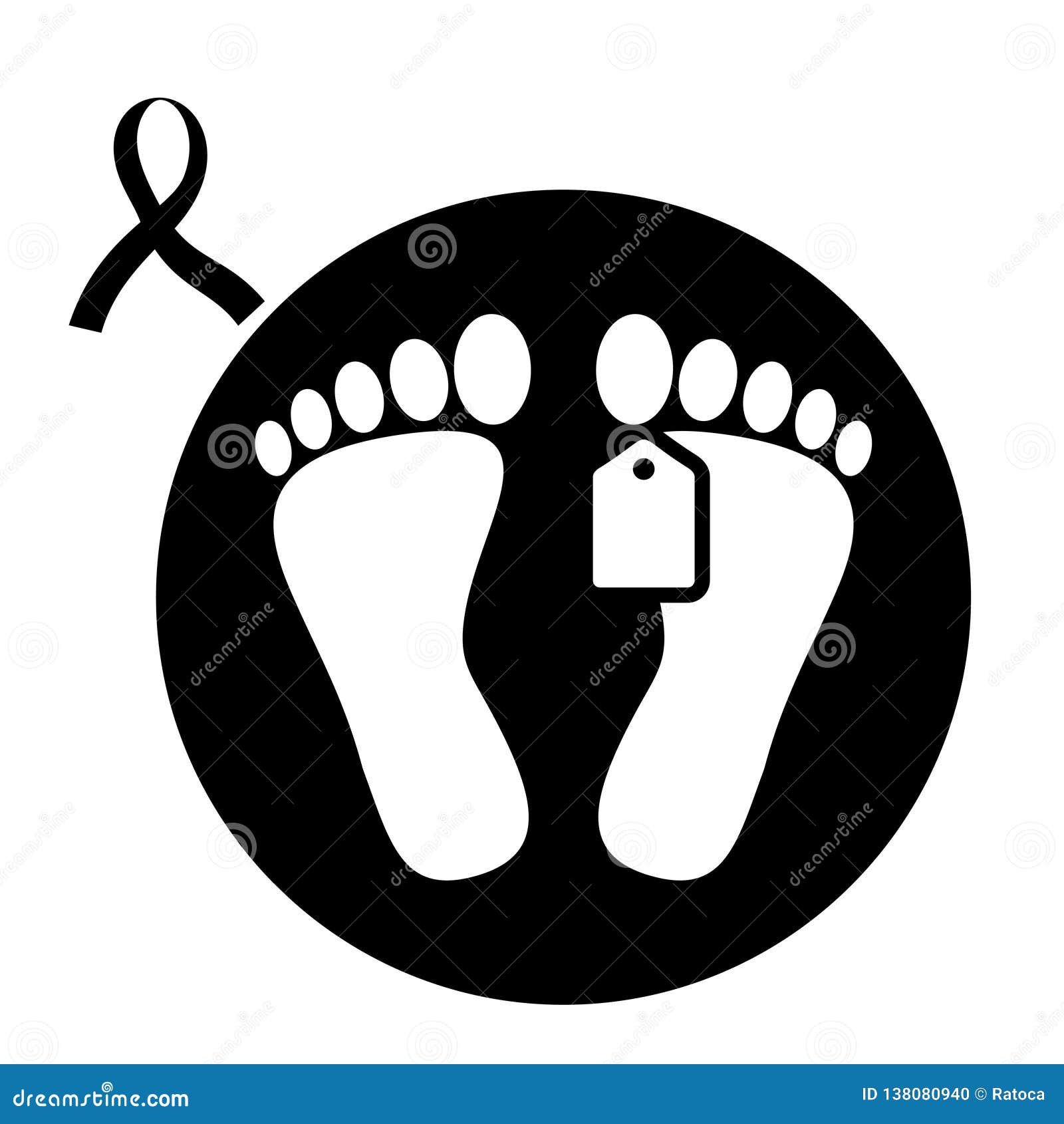 Dead man foot icon stock vector. Illustration of isolated - 138080940