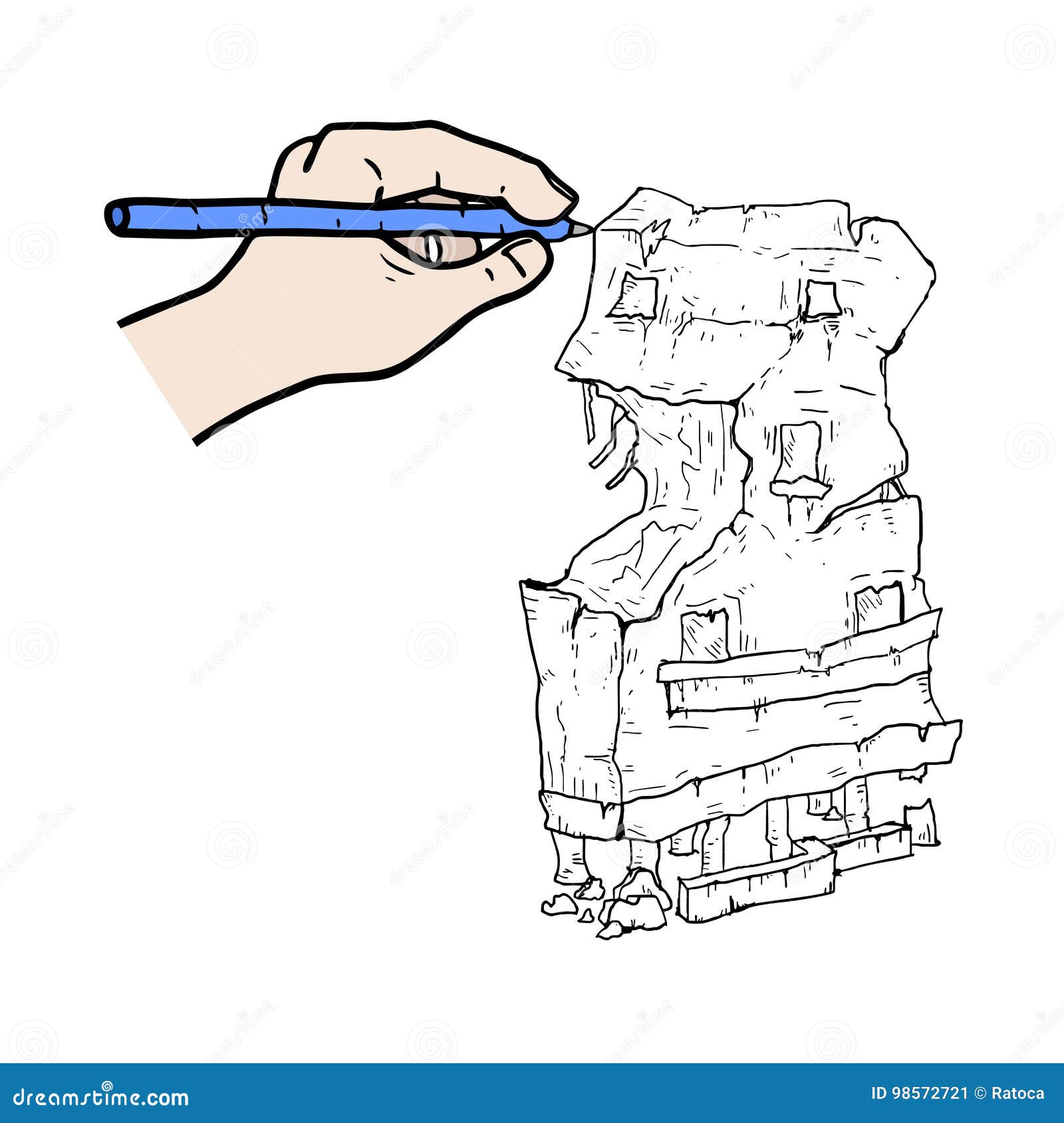 Debris illustration stock vector. Illustration of stones - 98572721