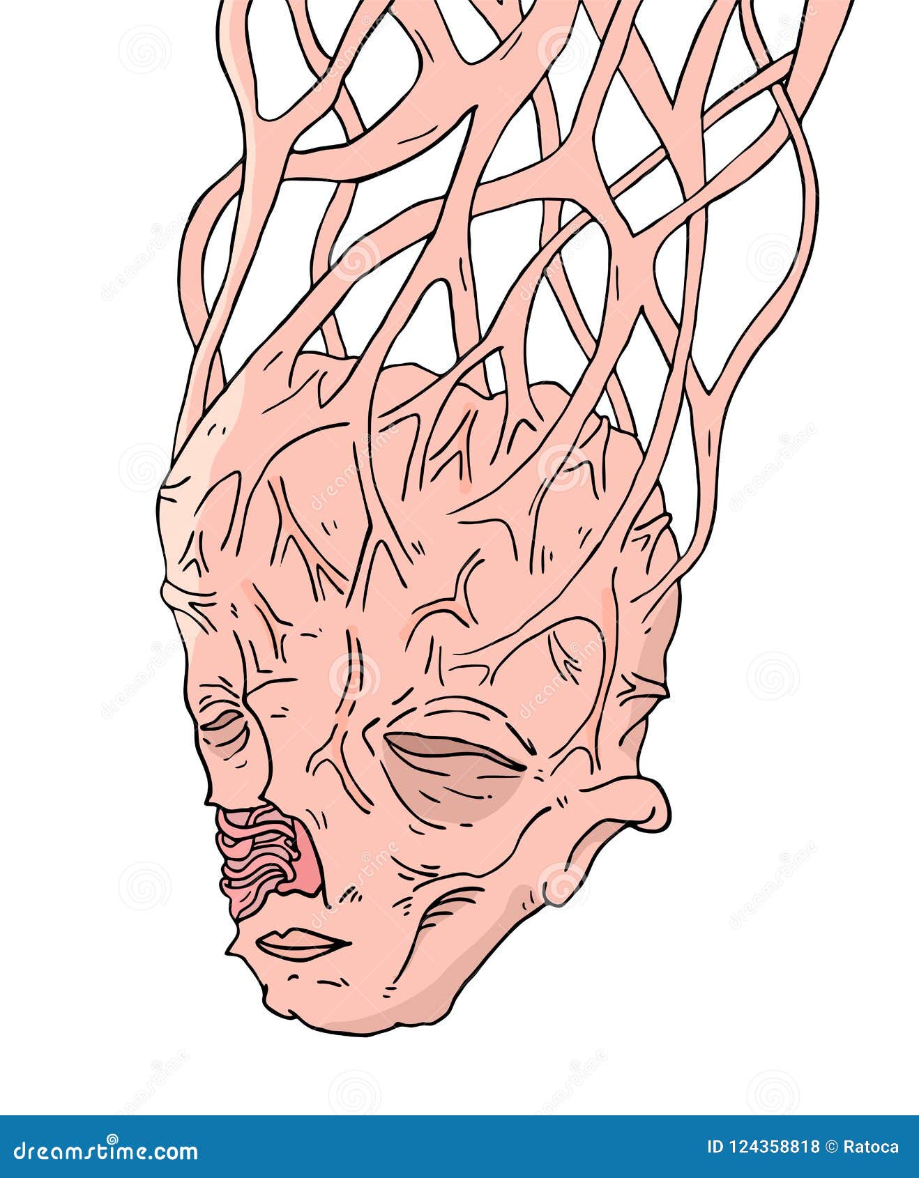 Deformity mutant head stock vector. Illustration of scary - 124358818
