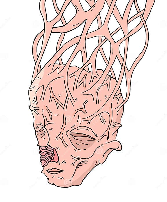 Deformity mutant head stock vector. Illustration of scary - 124358818