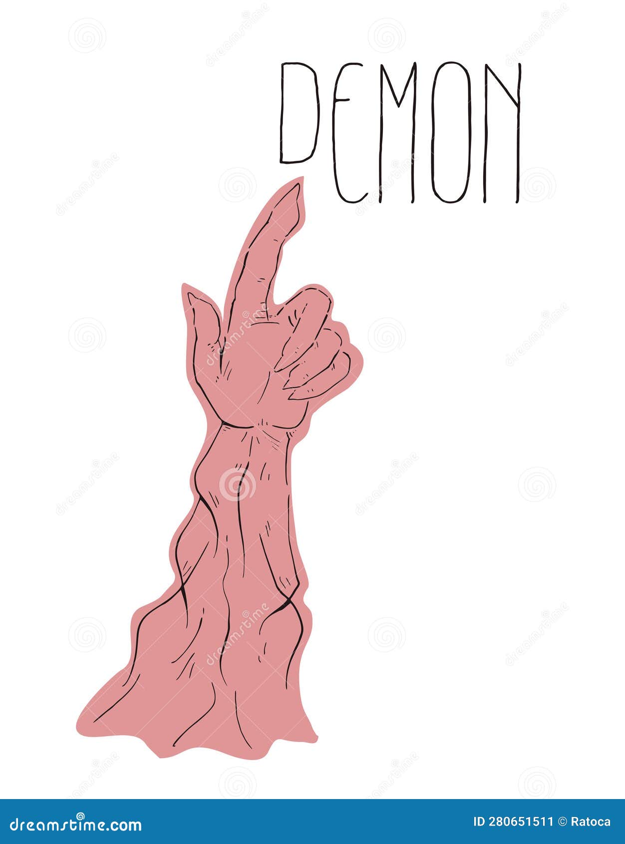 Demon arm illustration stock vector. Illustration of nail - 280651511