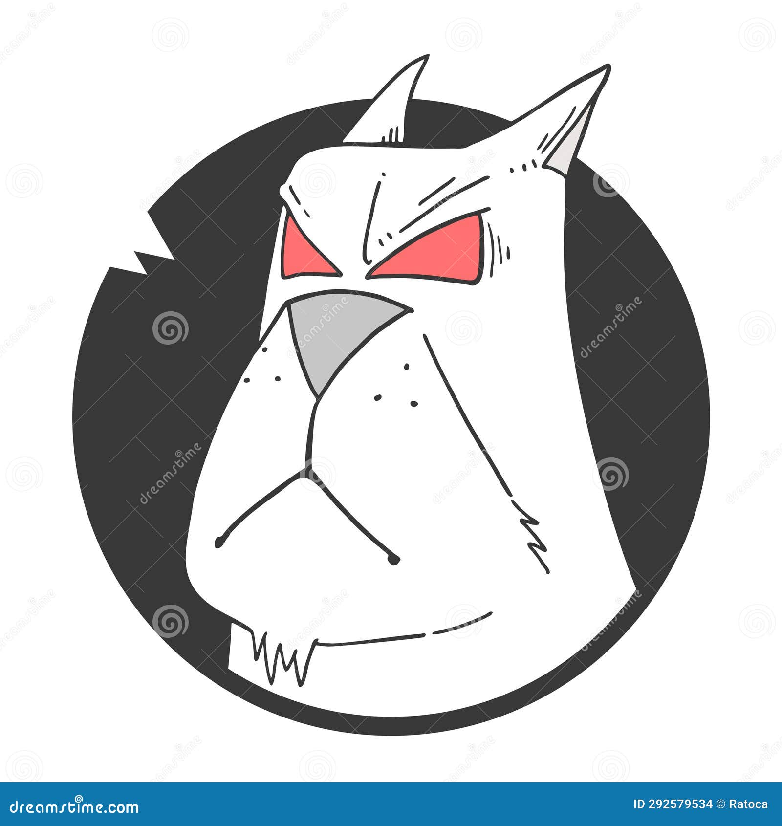 Demon dog head stock vector. Illustration of face, wild - 292579534