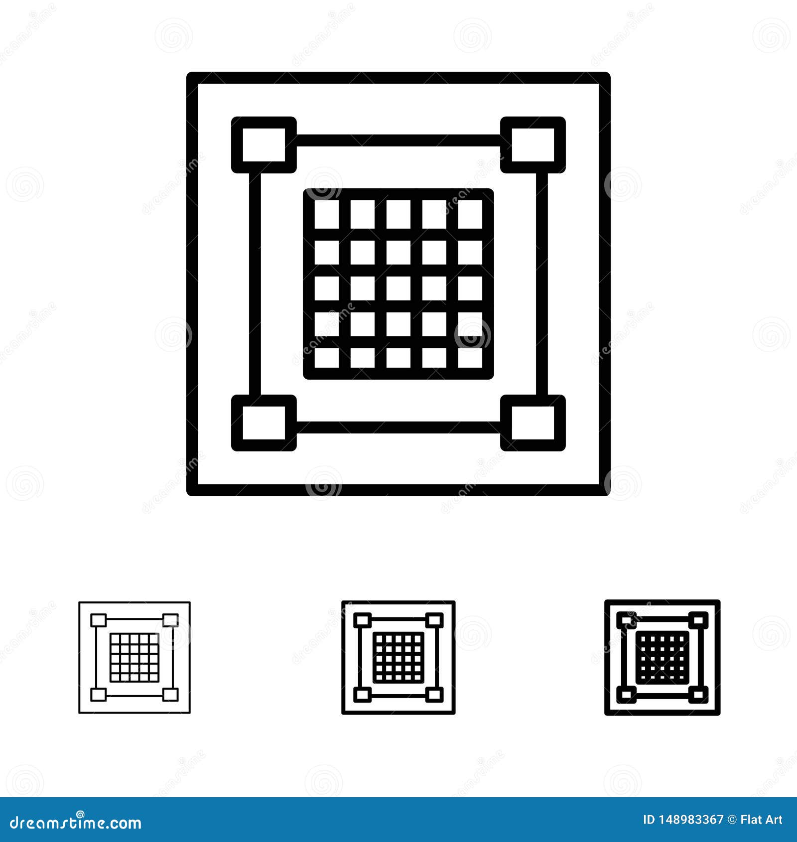 Creative, Design, Designer, Graphic, Grid Bold and Thin Black Line Icon ...