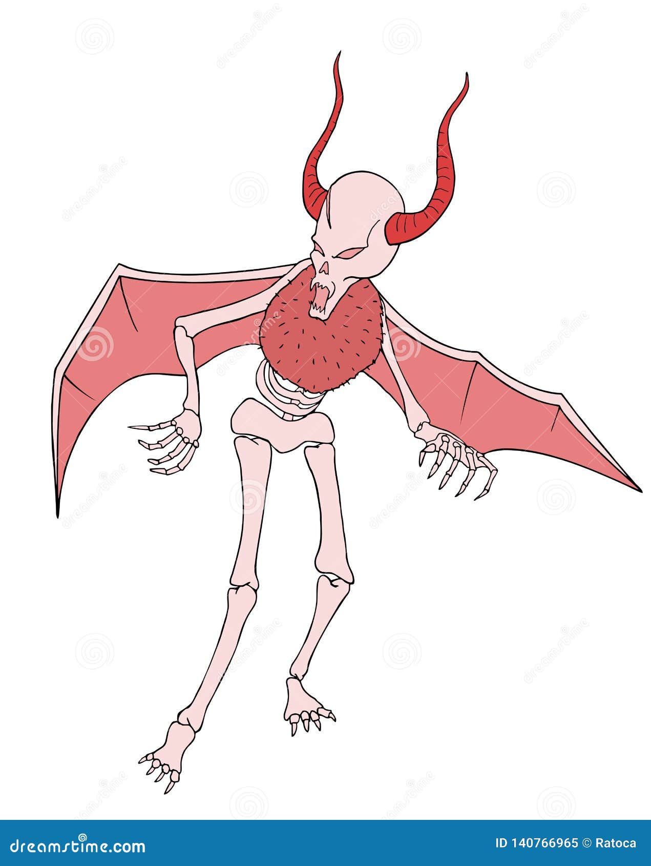 Evil demon draw stock vector. Illustration of design - 140766965