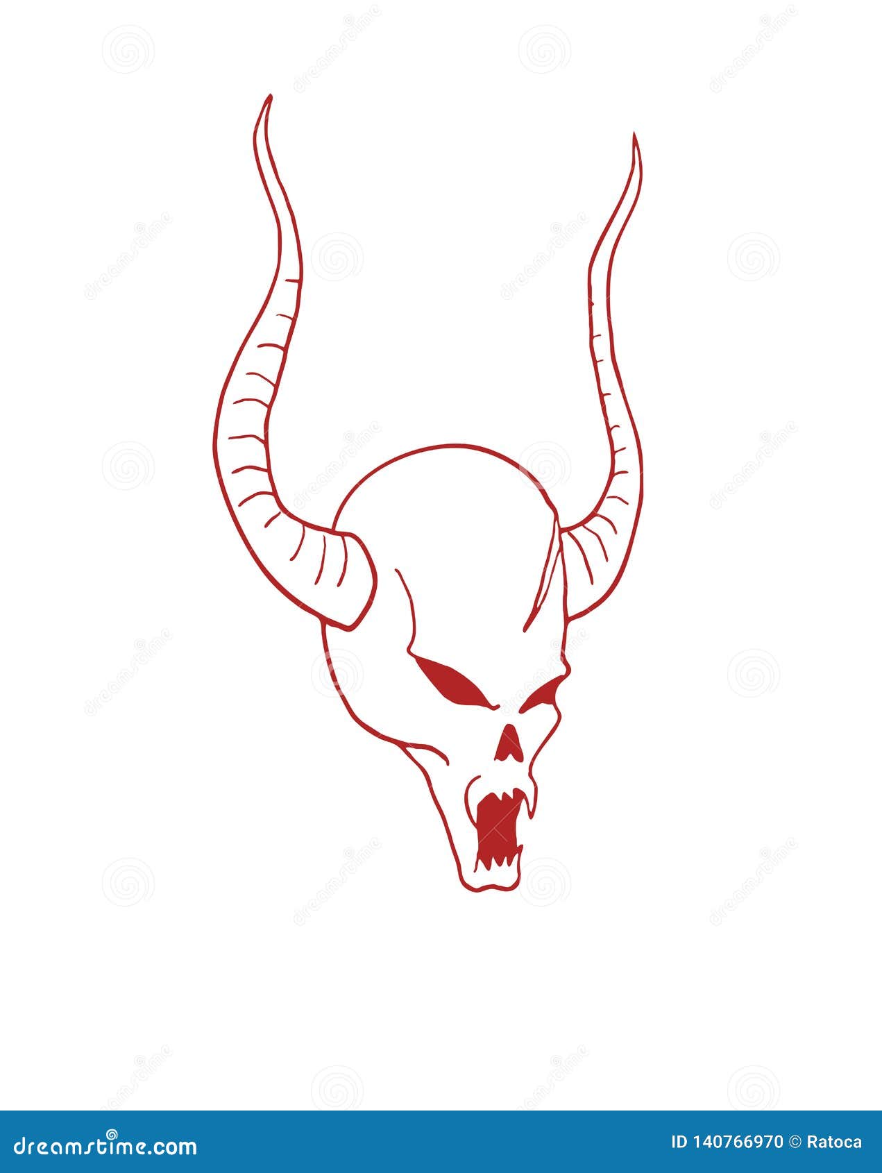 Evil demon draw stock vector. Illustration of fear, devil - 140766970