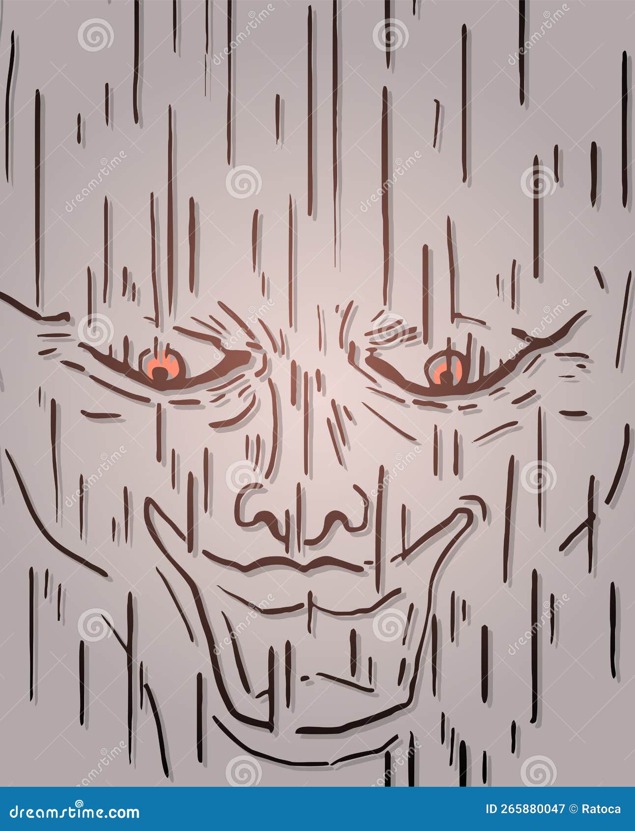 Red Oni Evil Head Mascot Vector Illustration | CartoonDealer.com #180456018