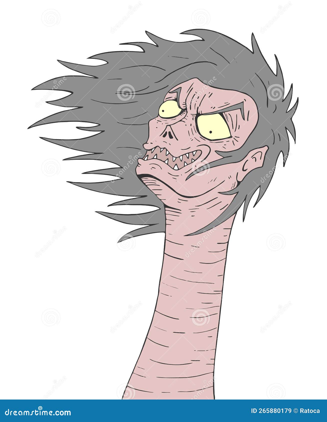 Evil head draw stock vector. Illustration of neck, monster - 265880179