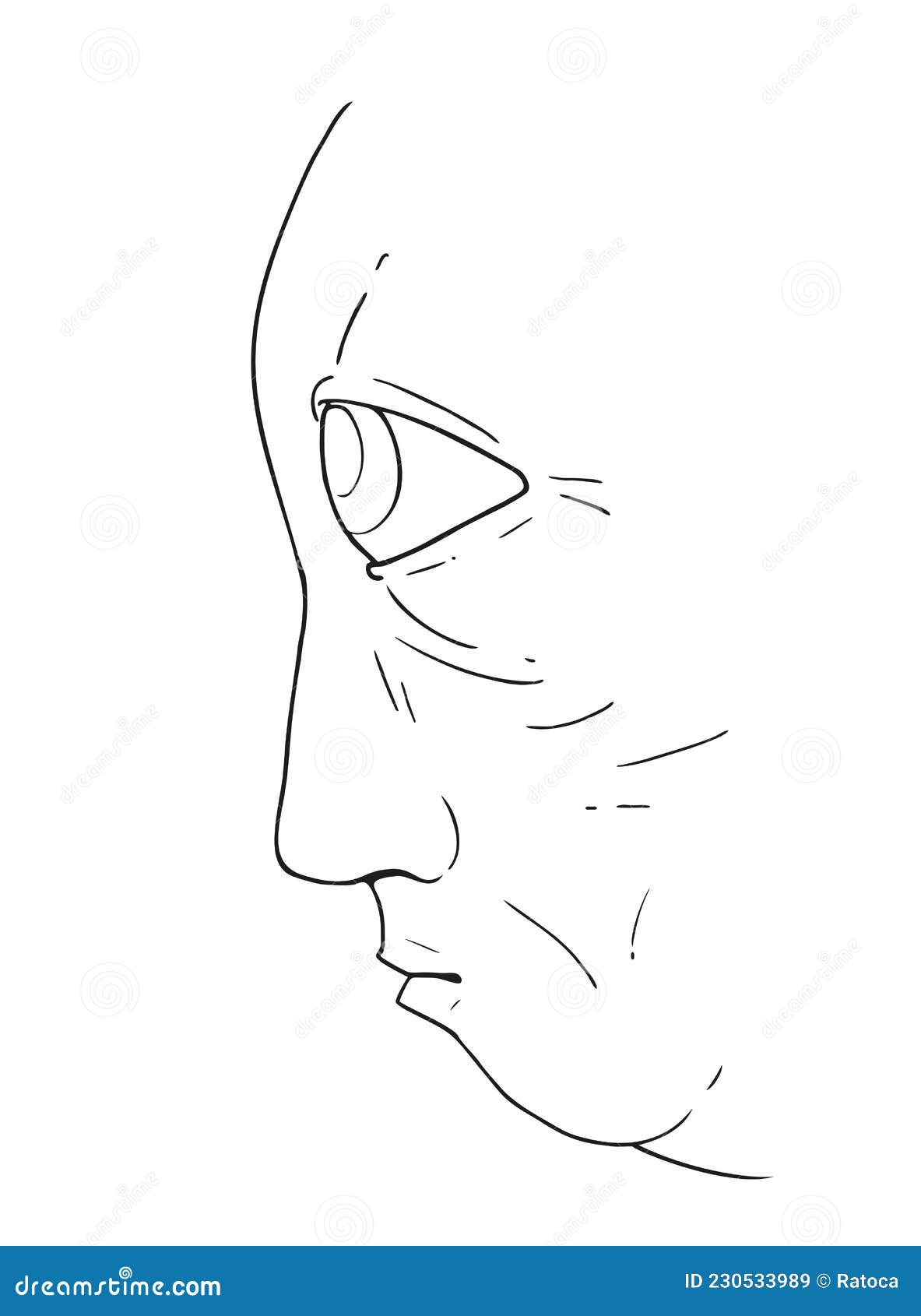 Creative Design of Face Line Stock Vector - Illustration of side ...