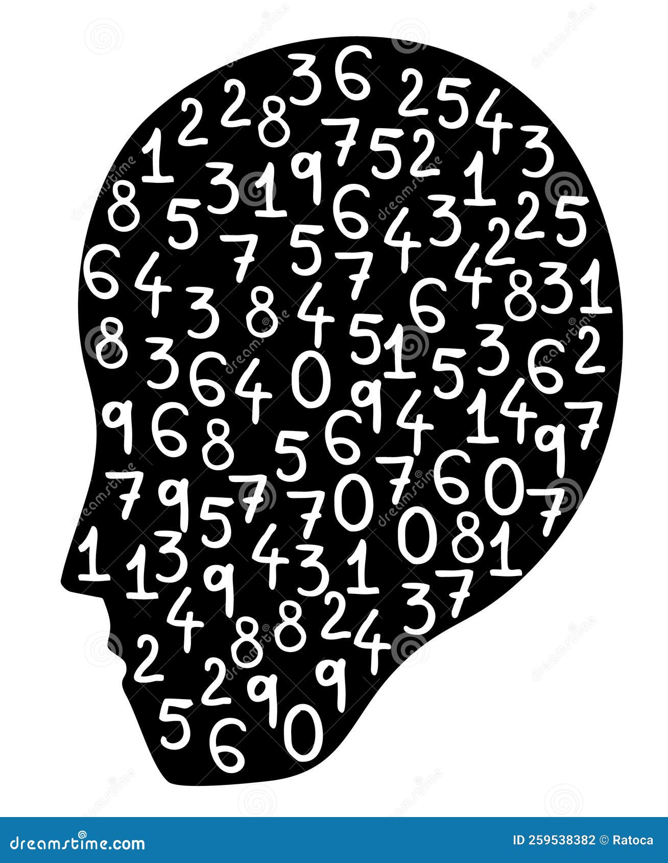 Face and numbers stock vector. Illustration of numbers - 259538382