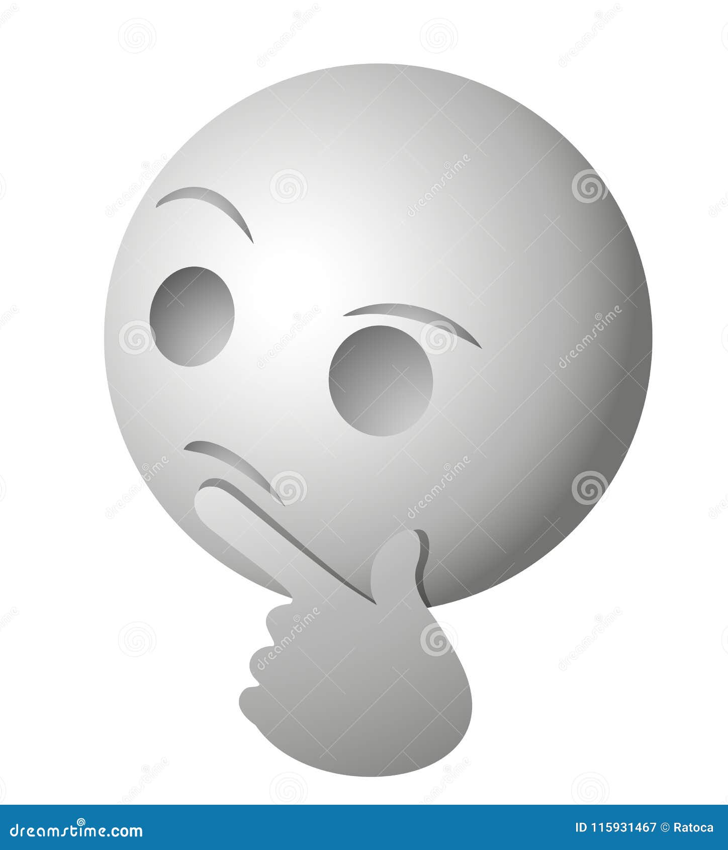 Face thinking illustration stock vector. Illustration of sign - 115931467