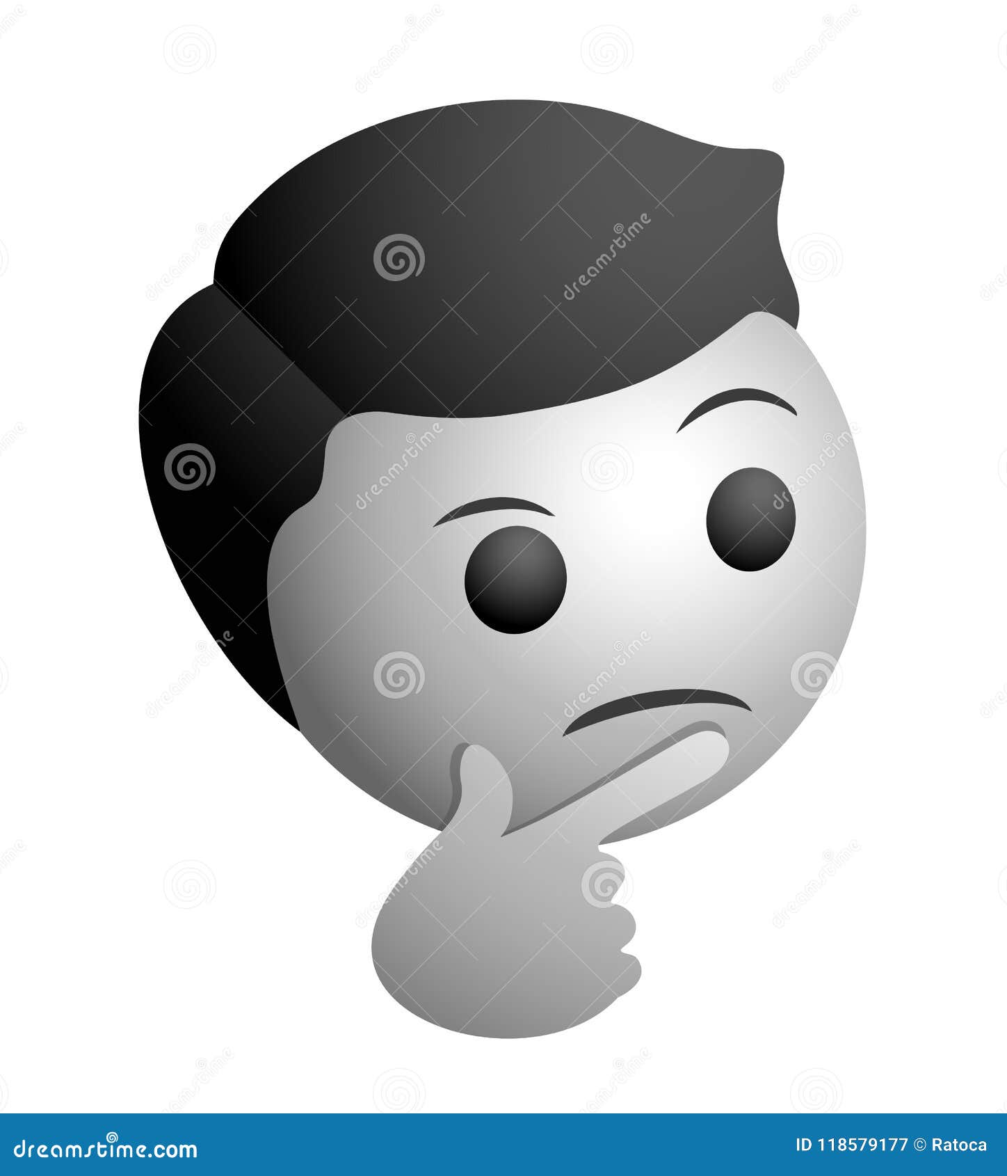 Face thinking illustration stock vector. Illustration of vector - 118579177