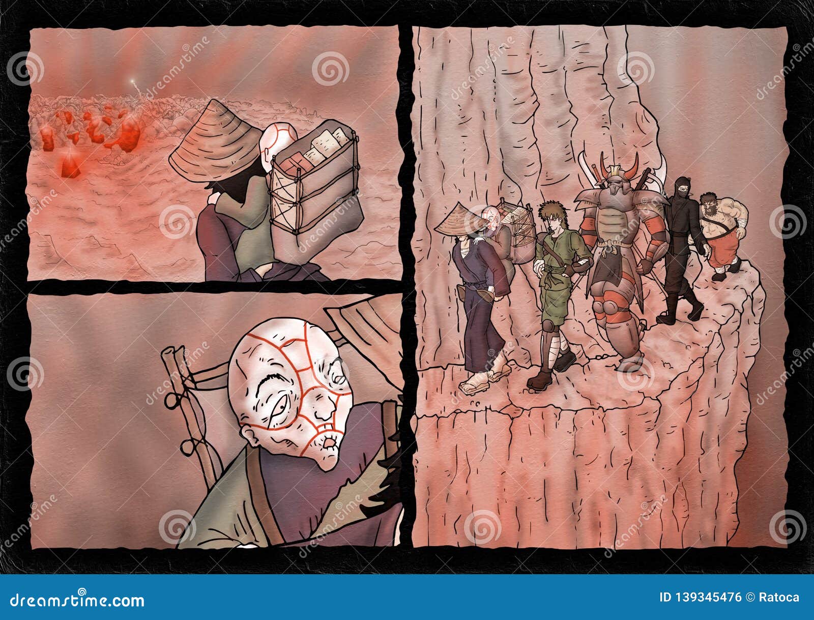 Fantasy comic cavern scene stock illustration. Illustration of ground ...