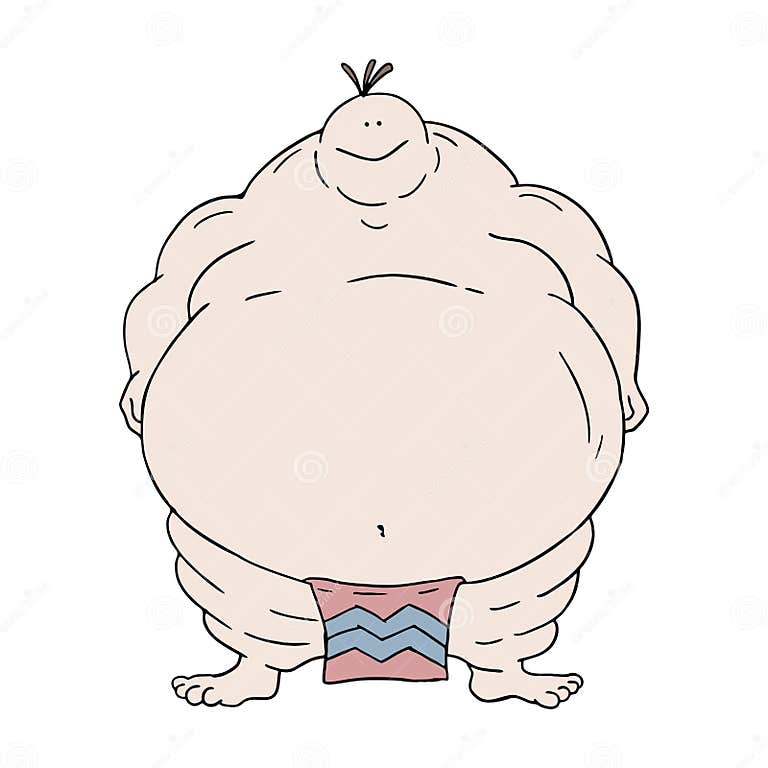 Fat man draw stock vector. Illustration of body, unhealthy - 165176871