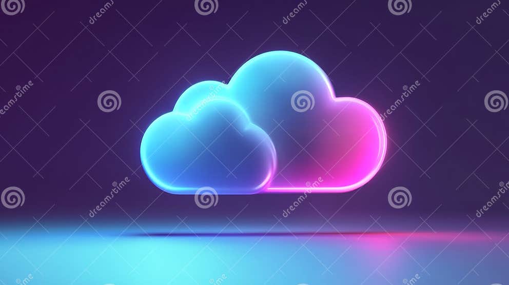 Modern Cloud Computing Icon with Vibrant Colors Highlighting Technology ...