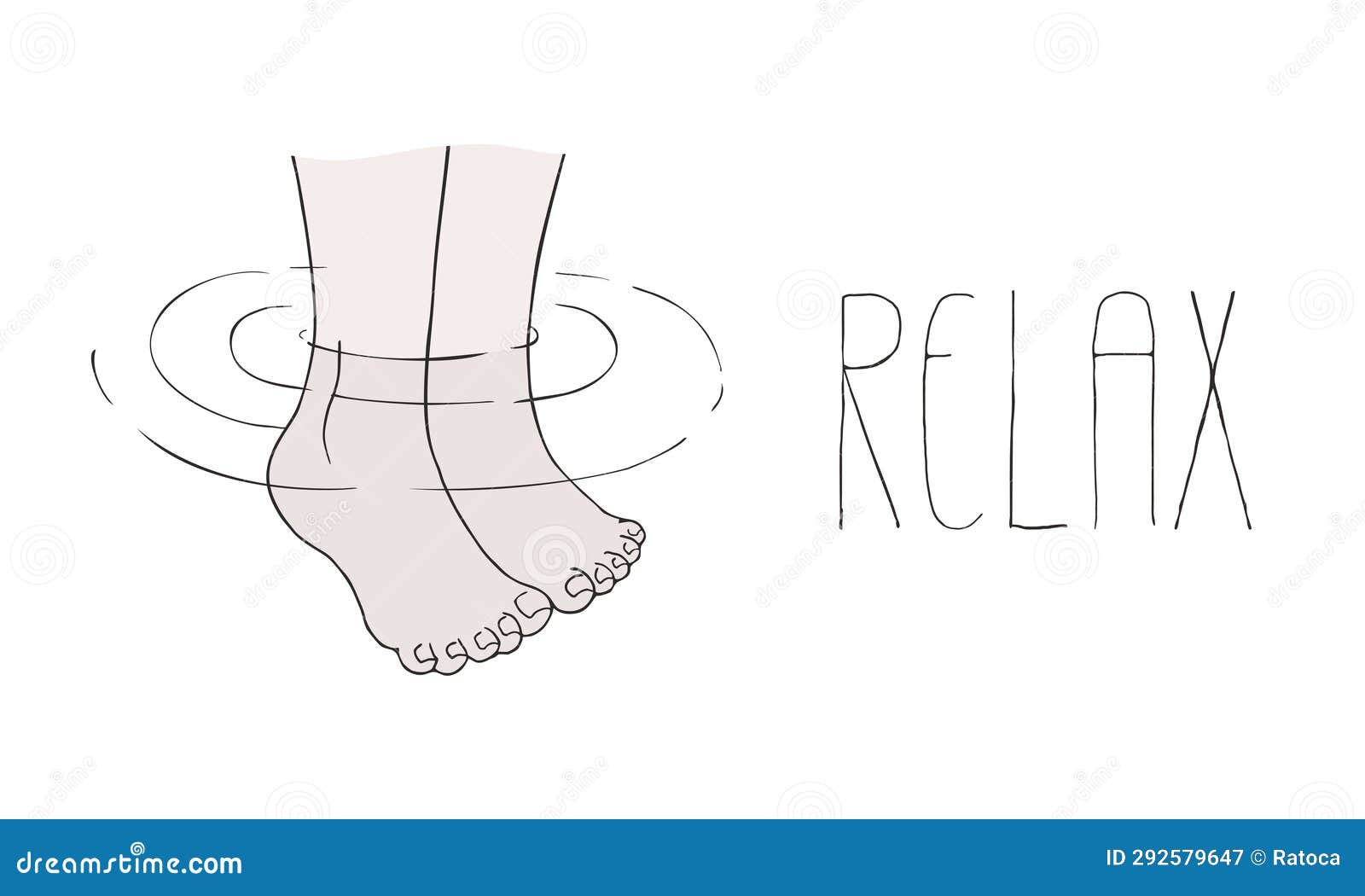 Feet in water draw stock vector. Illustration of circle - 292579647