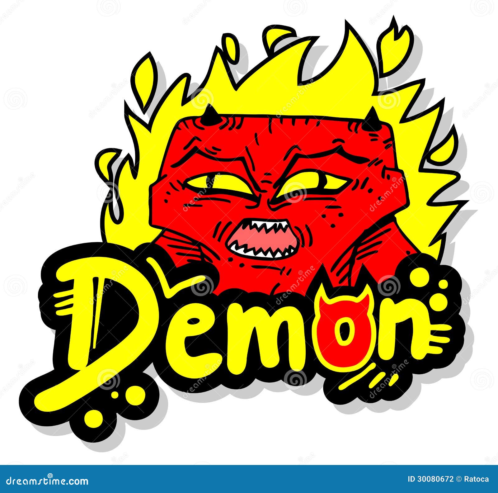 Fire demon stock vector. Illustration of monsters, flame - 30080672