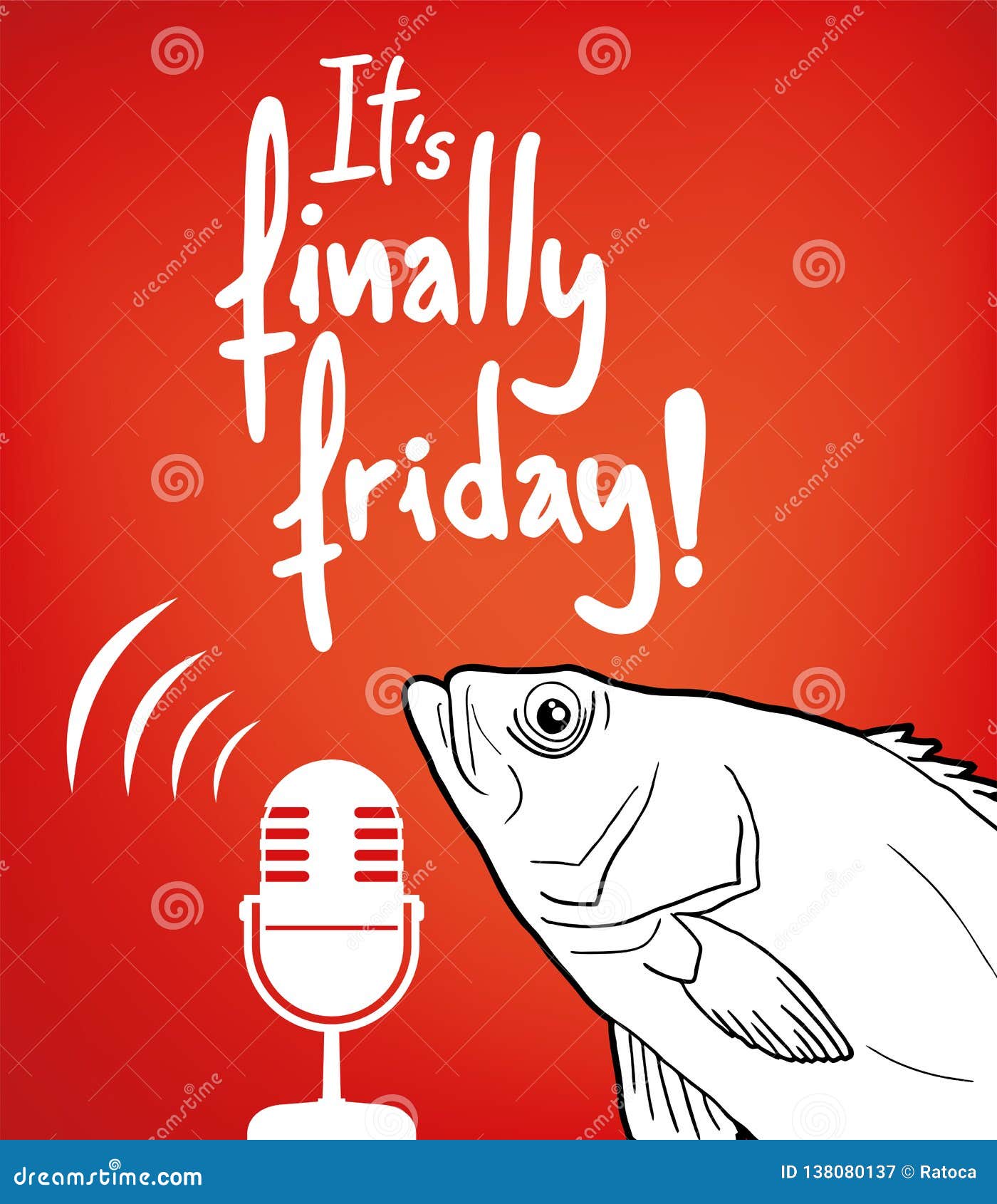 Fish and Funny Friday Message Design Stock Vector - Illustration of ...