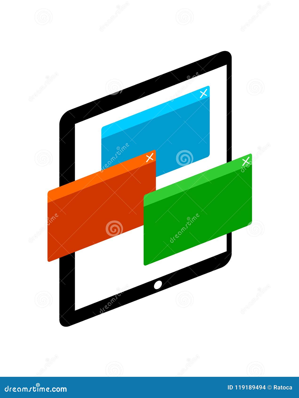 Flat tablet icon stock vector. Illustration of mockup - 119189494