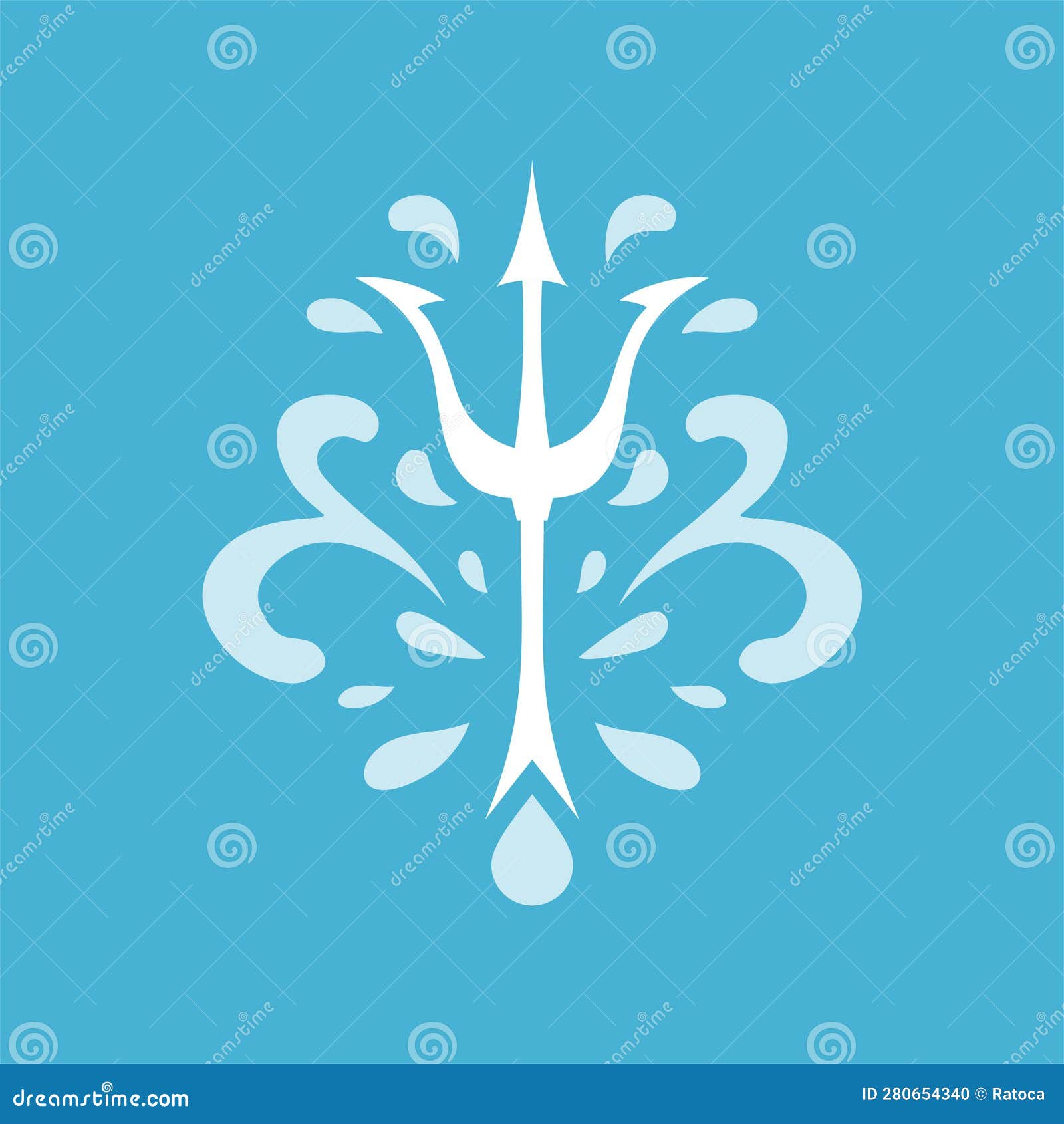 Flat trident symbol stock vector. Illustration of success - 280654340