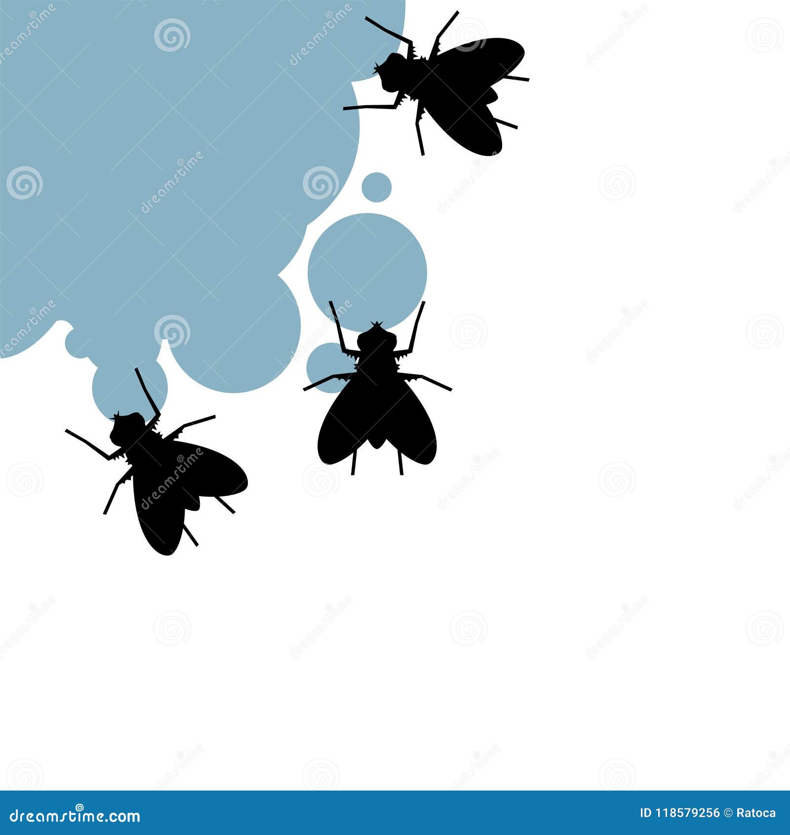 Flies eating illustraiton stock vector. Illustration of illustraiton ...