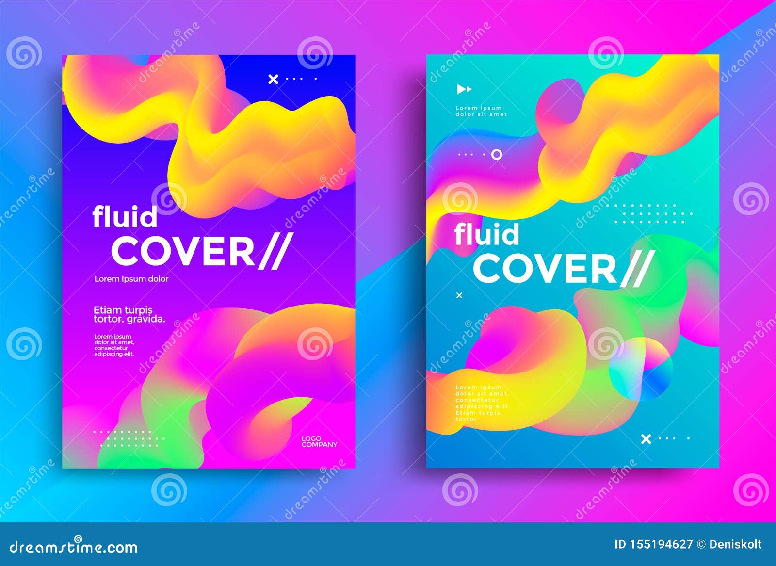 Creative Design Fluid Poster with Futuristic Shape Stock Vector ...