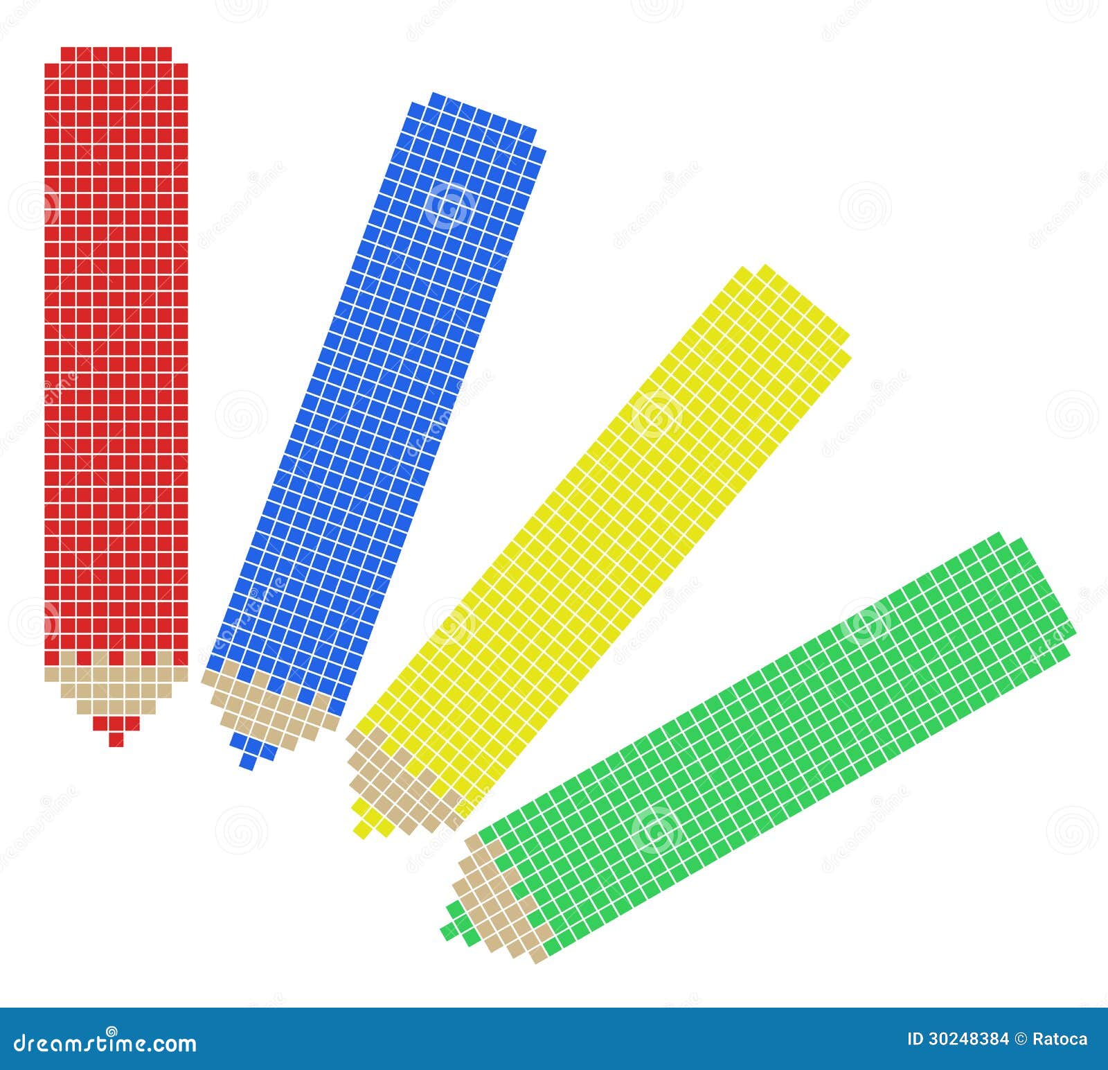 Four color pencil stock vector. Illustration of undo - 30248384