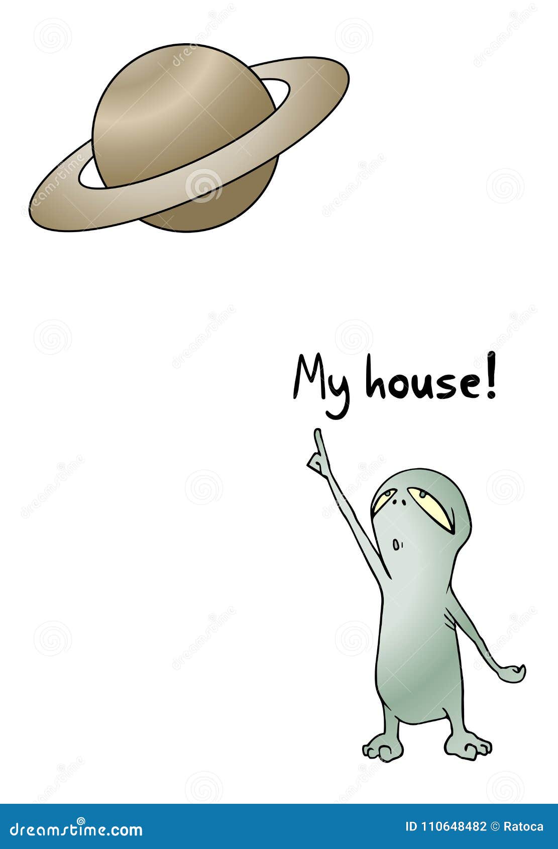 Funny alien draw stock vector. Illustration of space - 110648482