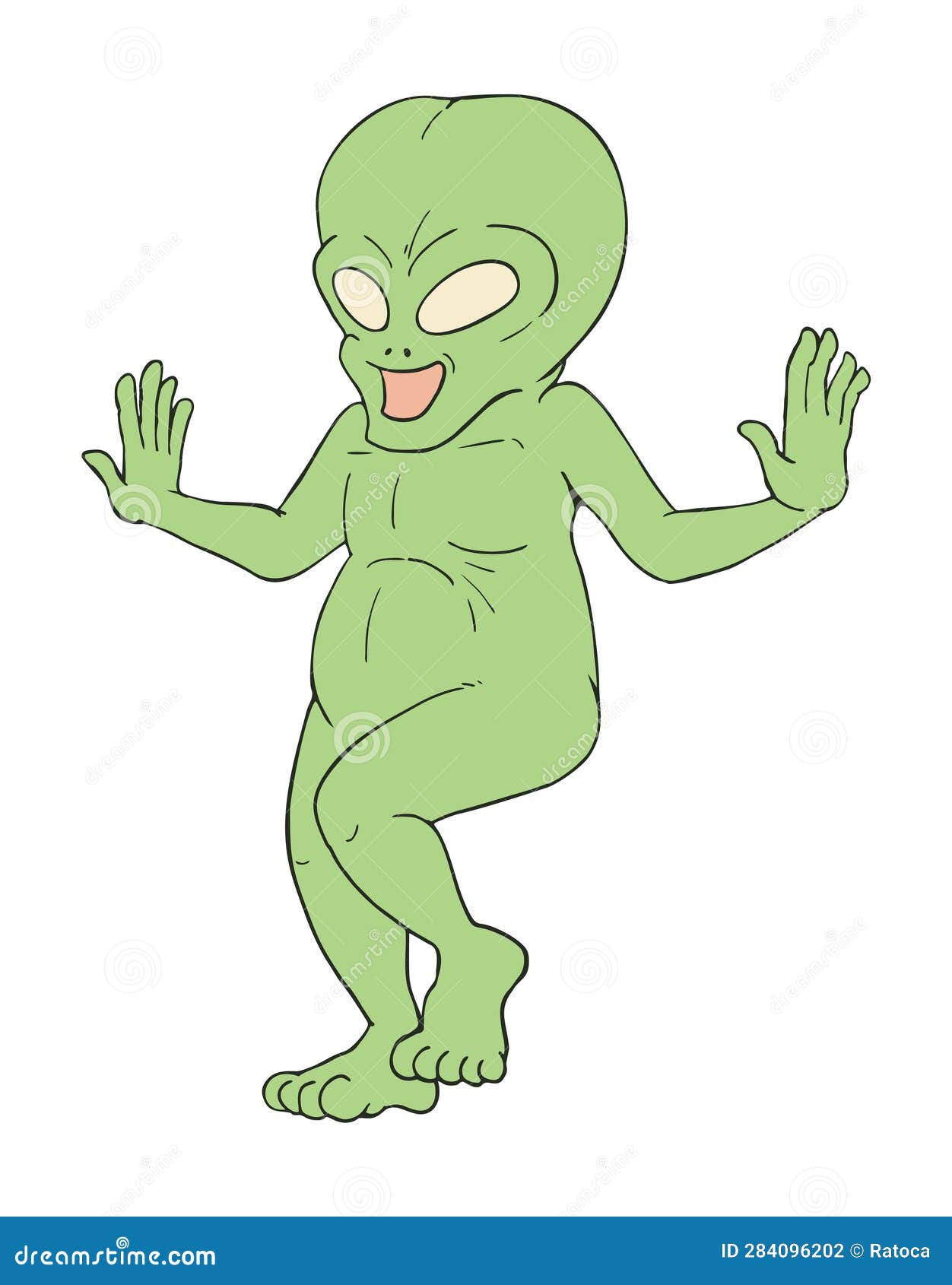 Funny alien illustration stock vector. Illustration of space - 284096202