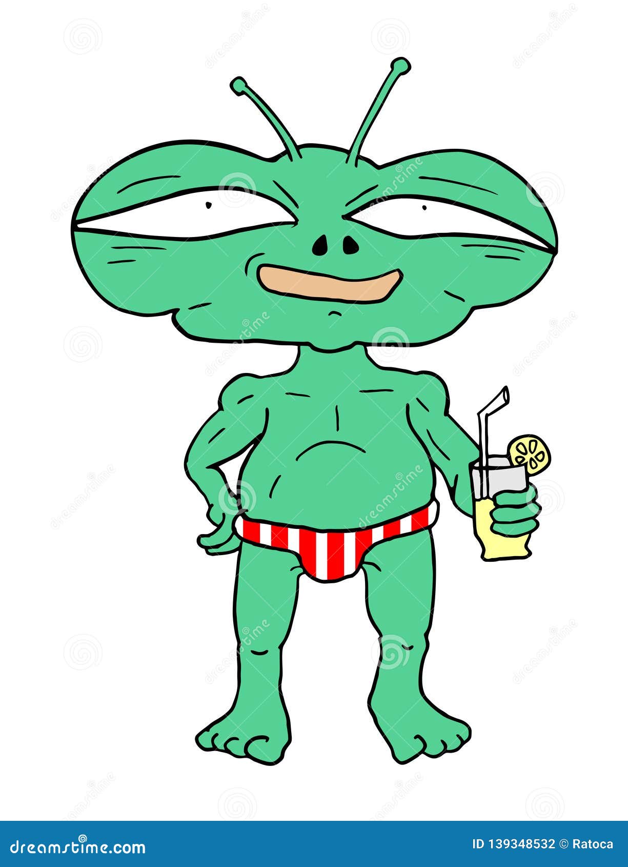 Funny Alien Plays On Drums. Realistic Motion And Skin Shaders. 3d ...