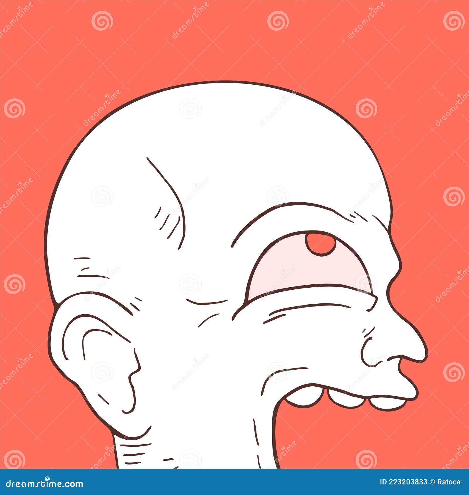 Funny bald man draw stock vector. Illustration of design - 223203833