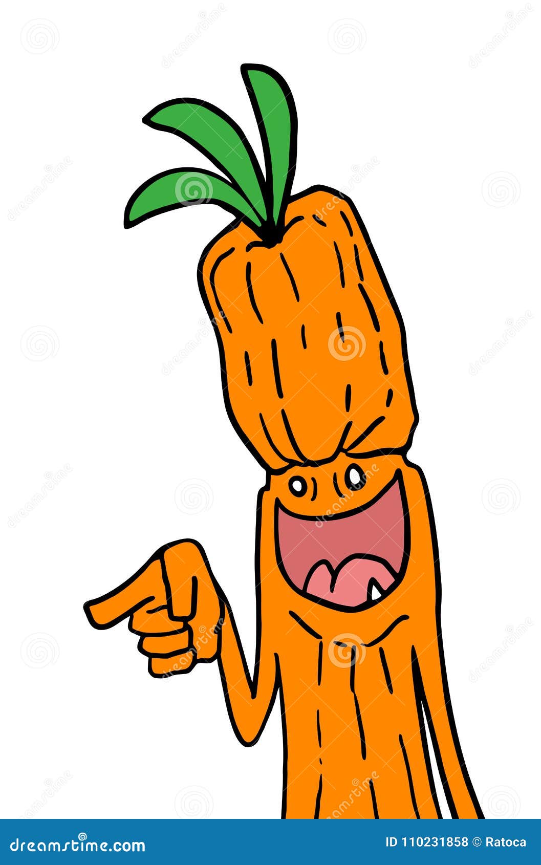 Funny carrot draw stock vector. Illustration of draw - 110231858
