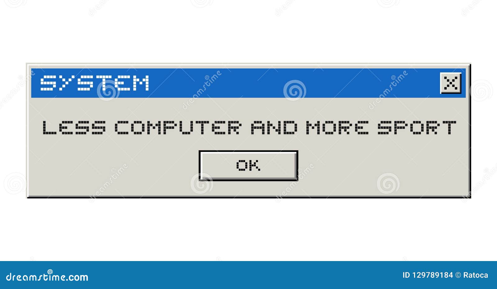 Funny computer message stock illustration. Illustration of blue - 129789184