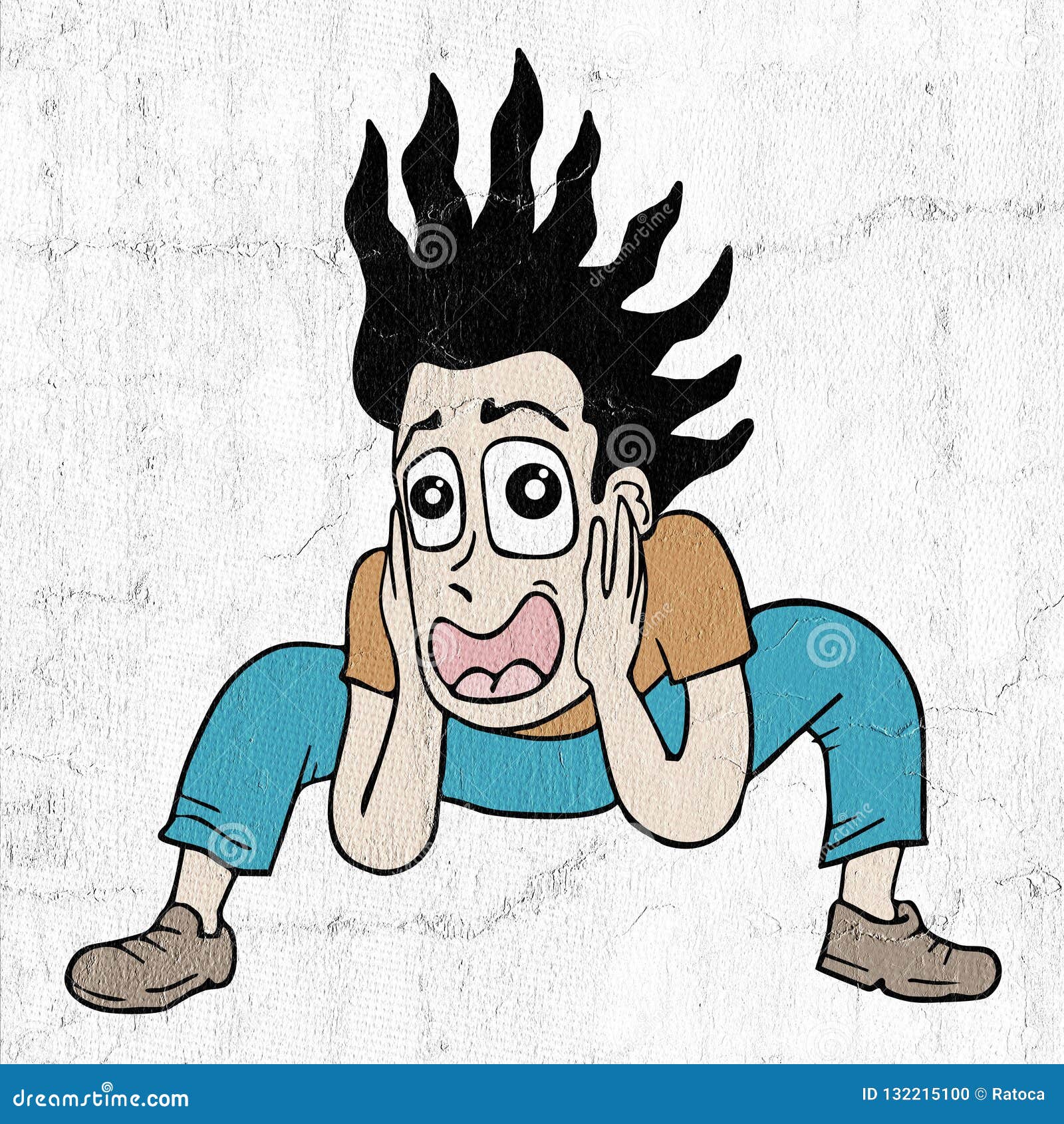 Funny crazy character stock illustration. Illustration of character ...