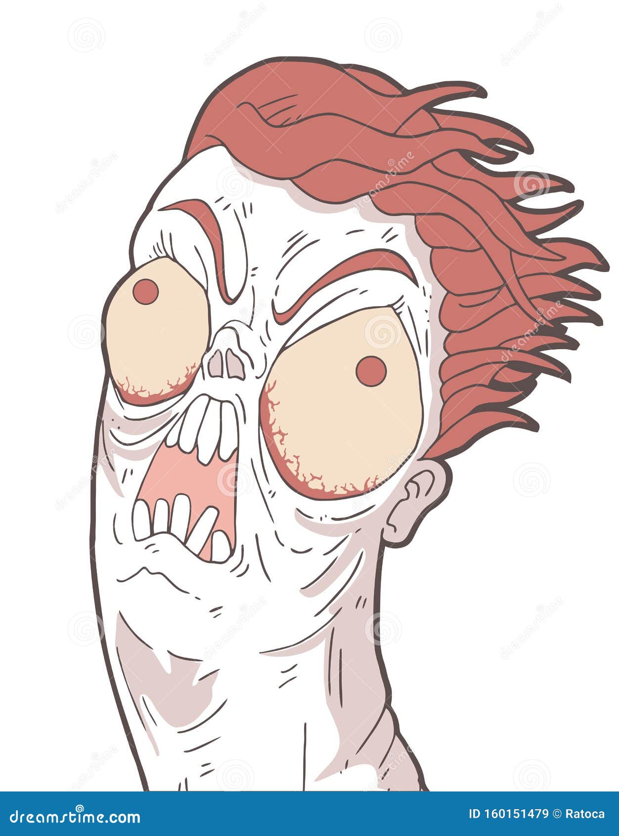 Funny crazy face draw stock vector. Illustration of style - 160151479