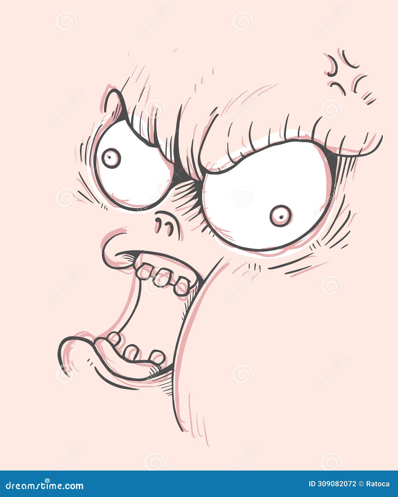 Funny crazy face draw stock vector. Illustration of graphic - 309082072