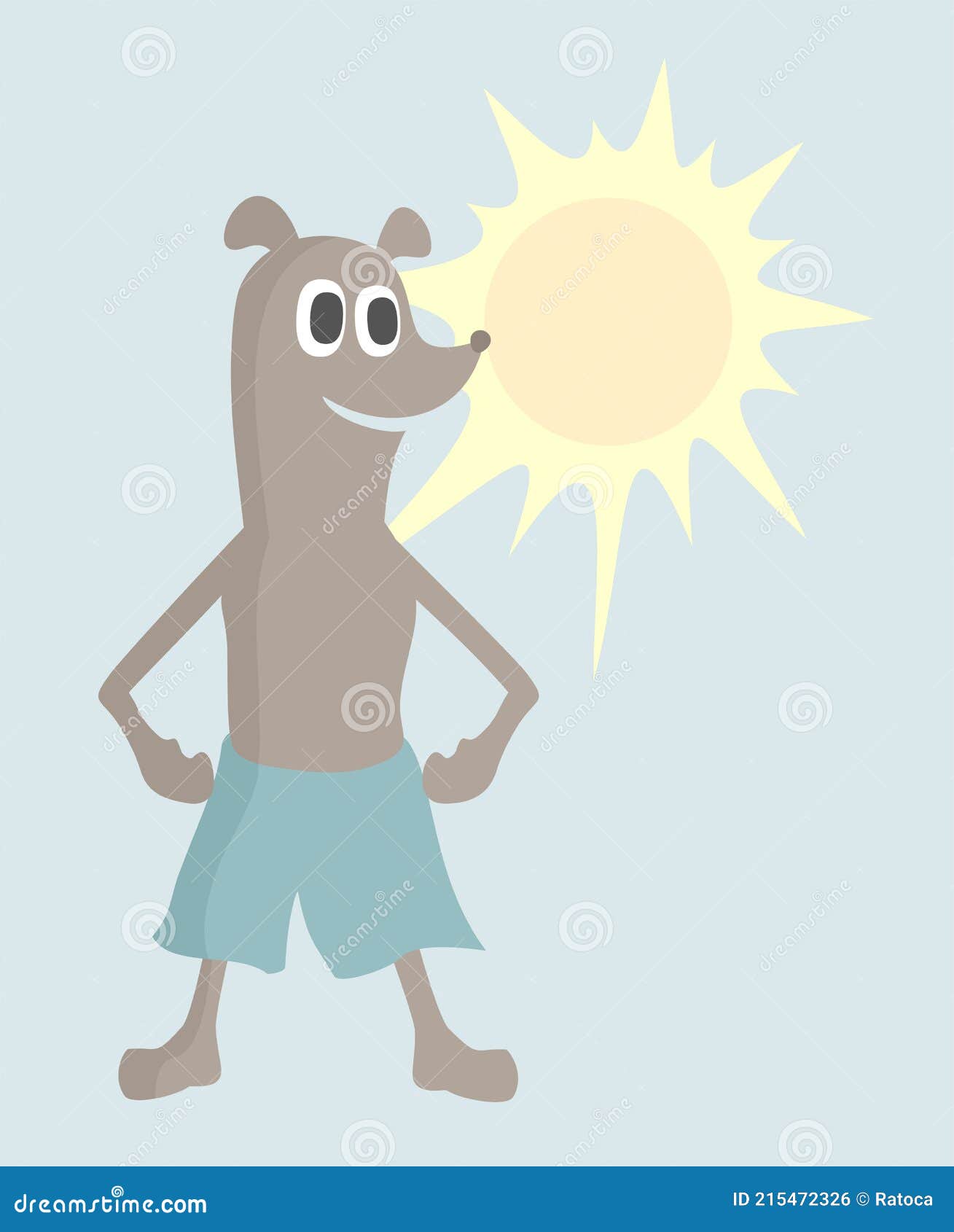 Creative Design of Funny Dog Sunbathing Stock Vector - Illustration of ...